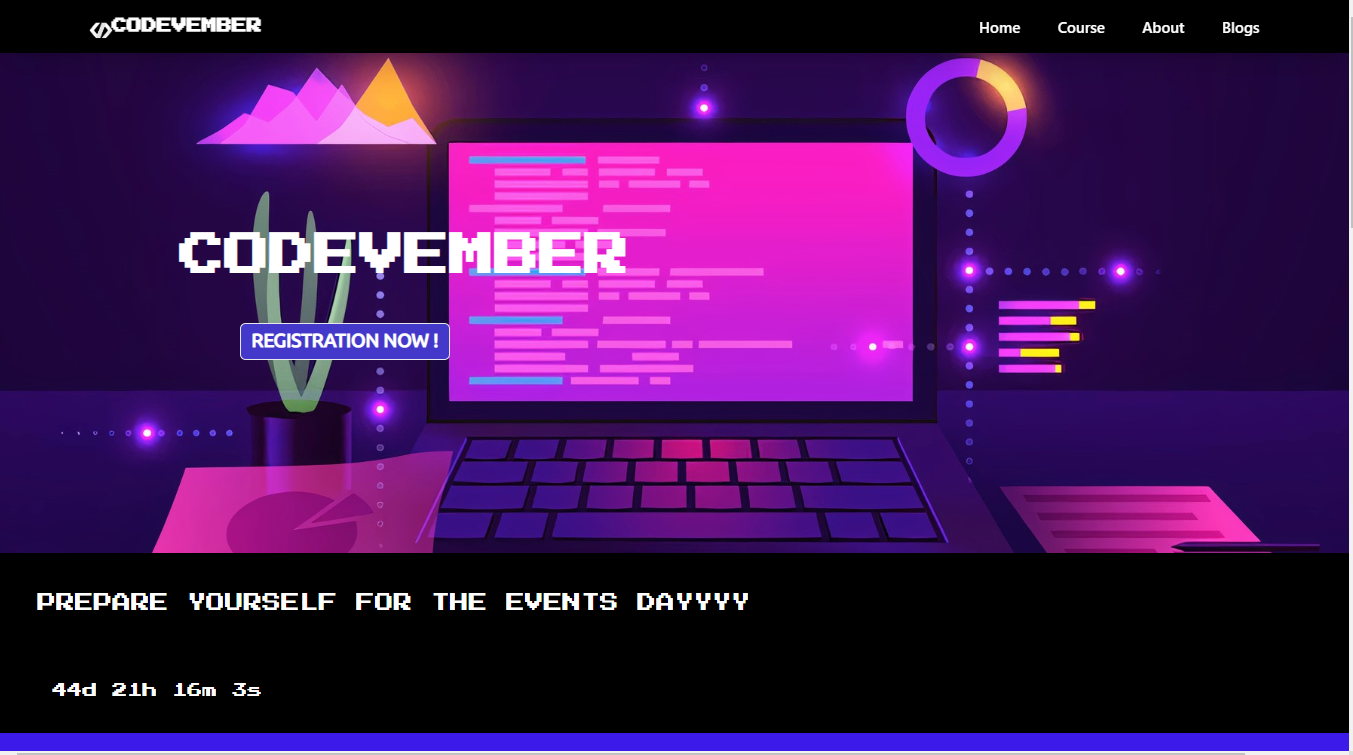 Codevember 2022 Landing Page| Zydnrbrn